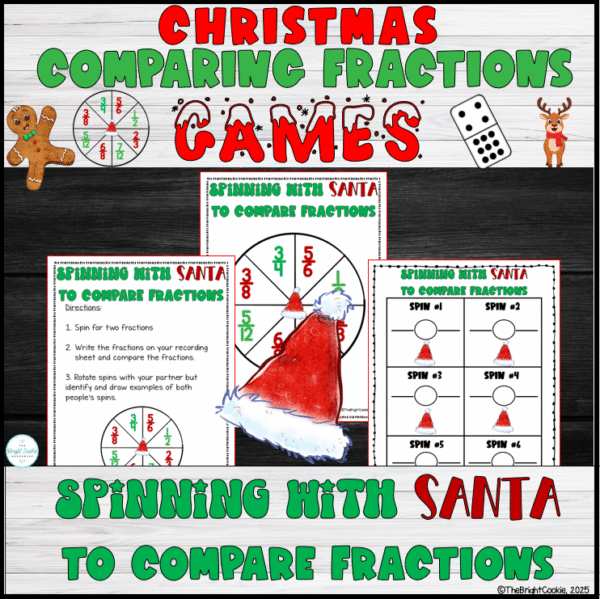 Christmas Comparing Fractions Games & Activities - The Bright Cookie