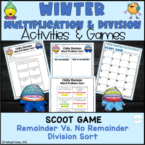 Winter Multiplication and Division Activities Resource - The Bright Cookie