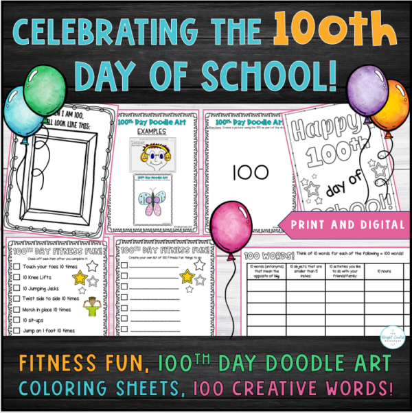 100th Day of School: Activities and Writing Prompts - The Bright Cookie